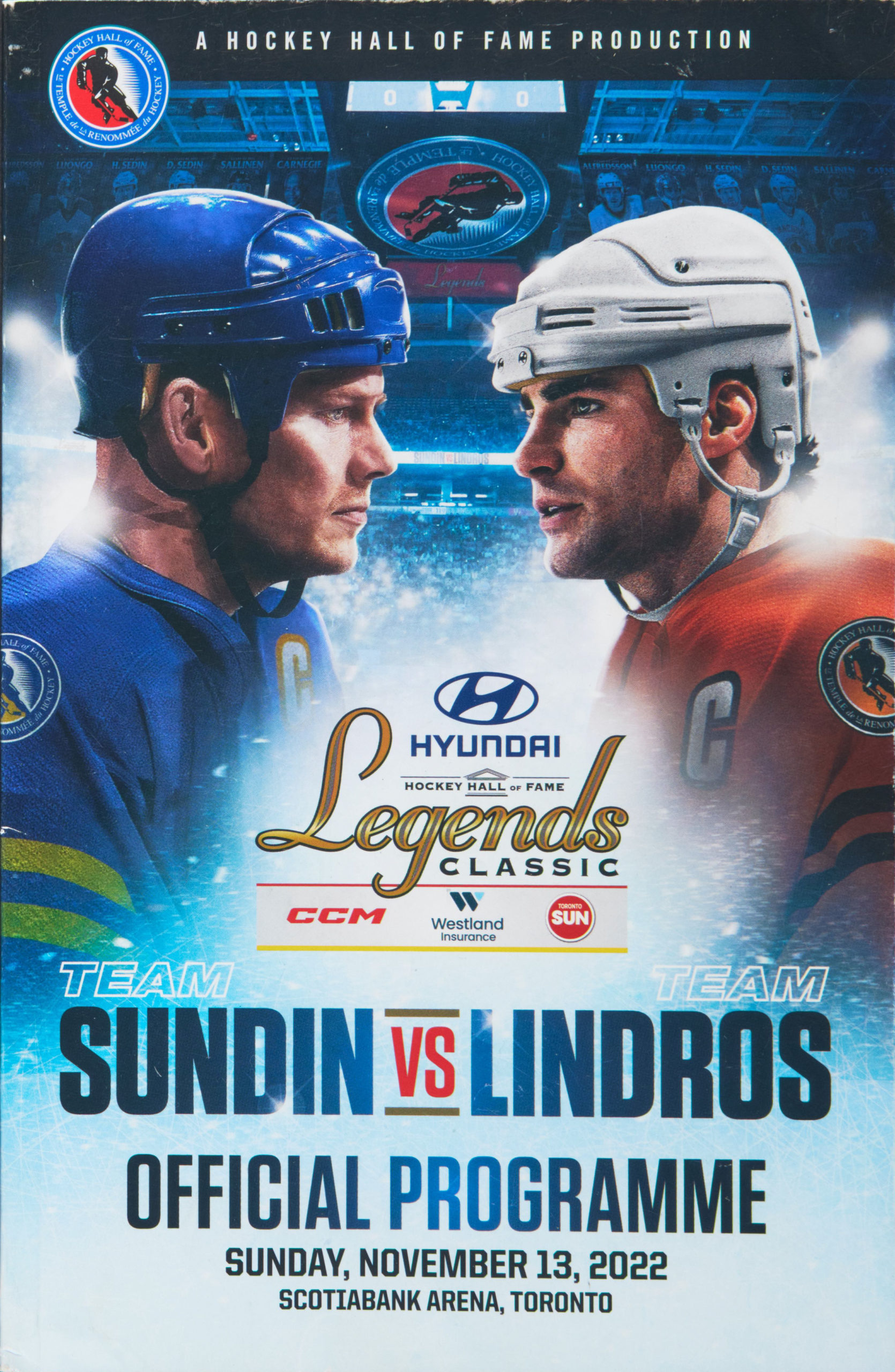 Program from the Legends Classic held during 2023Hockey Hall of Fame ...